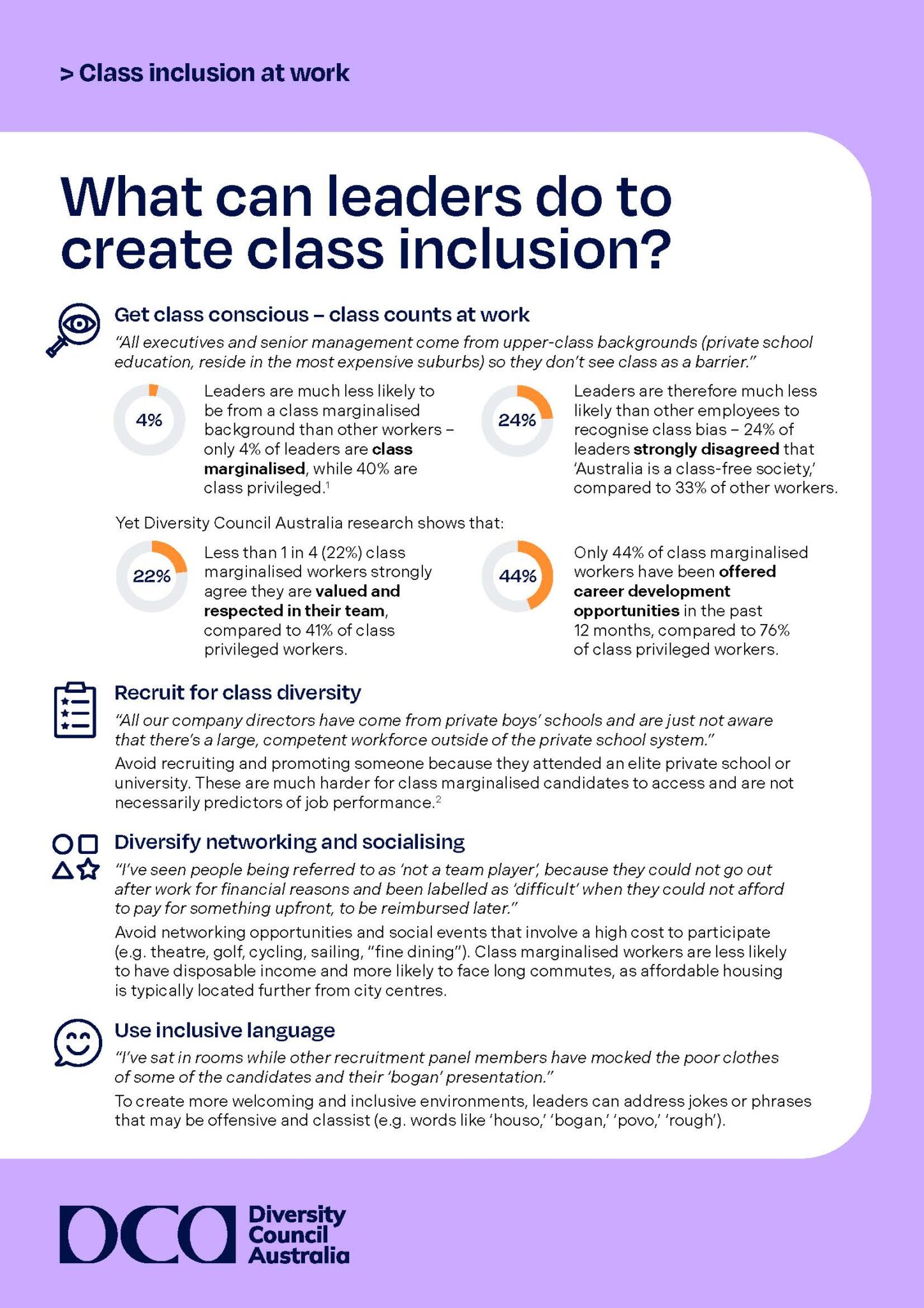 Class inclusion at work - Diversity Council Australia