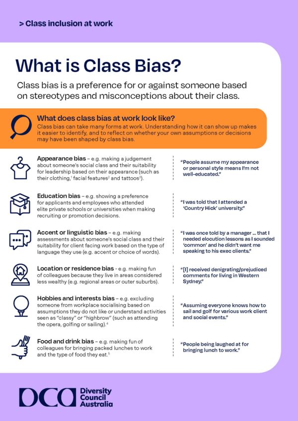 Class inclusion at work - Diversity Council Australia